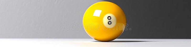 A Yellow Billiard Ball Placed Neatly on a White Surface Bright and ...