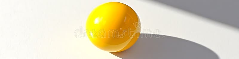 A Yellow Billiard Ball on a Bright White Surface Reflecting Natural ...