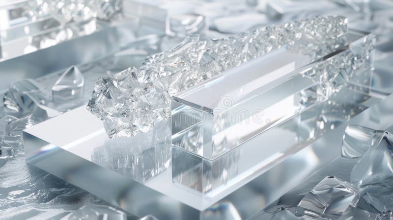 Crystal Clear Ice Textures on Glossy Surface Stock Illustration ...