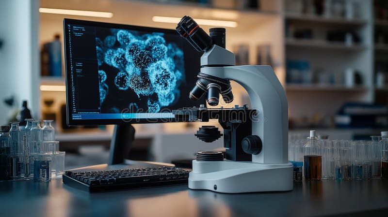 High-resolution Image of Laboratory with Microscope Generative AI ...