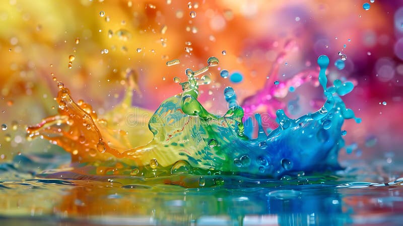 High-definition Image of Paint Droplets in Water, Color Diffusion ...