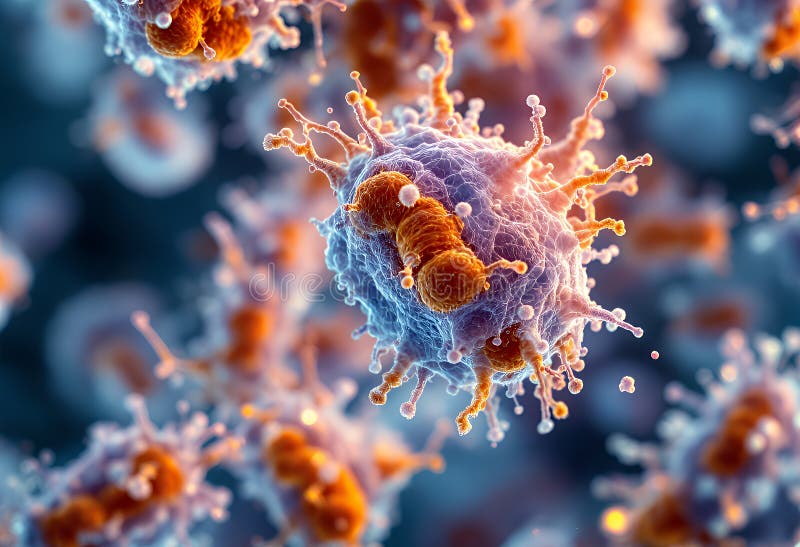 High-Definition Microscopic View of Colorful Virus Particles with ...