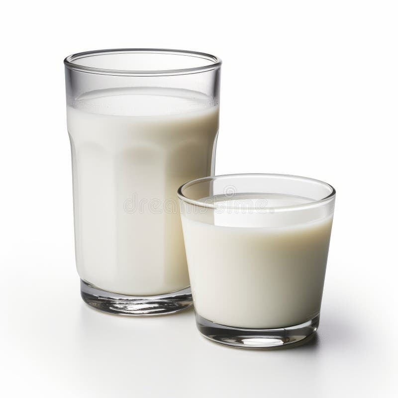 Low Resolution Paleocore Aesthetics: Glass and Cup of Milk on White ...