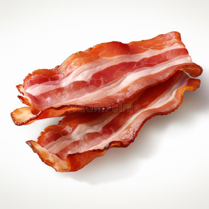 Realistic Bacon Slices on White Background - Mark Keathley Style Stock ...