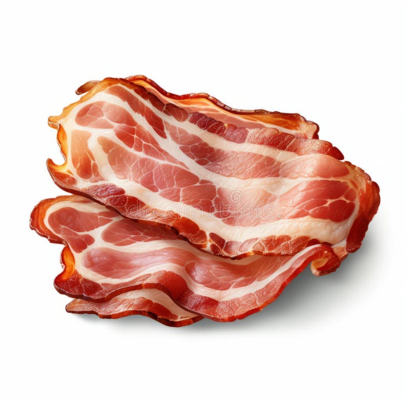 Layered Forms: a Digital Enhanced Image of Bacon on White Surface Stock ...