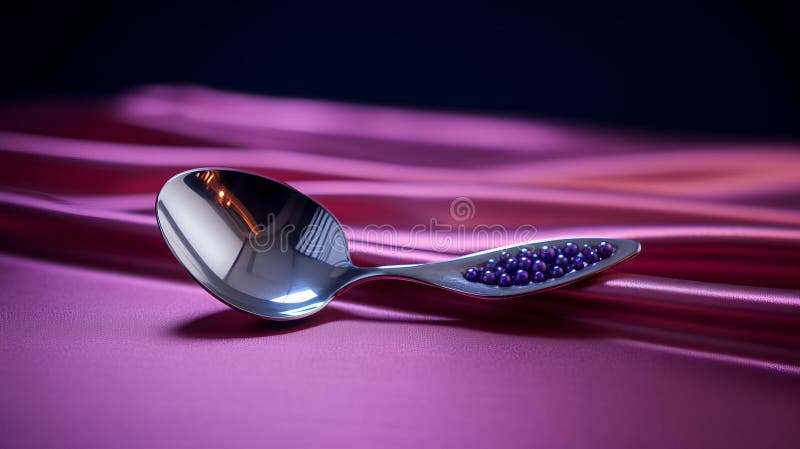 High Definition Photograph of a Violet Spoon on Study Table Stock ...