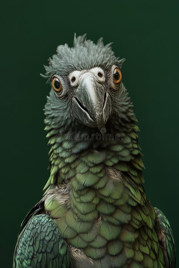 Mischievous Kea Portrait on Green Stock Illustration - Illustration of ...