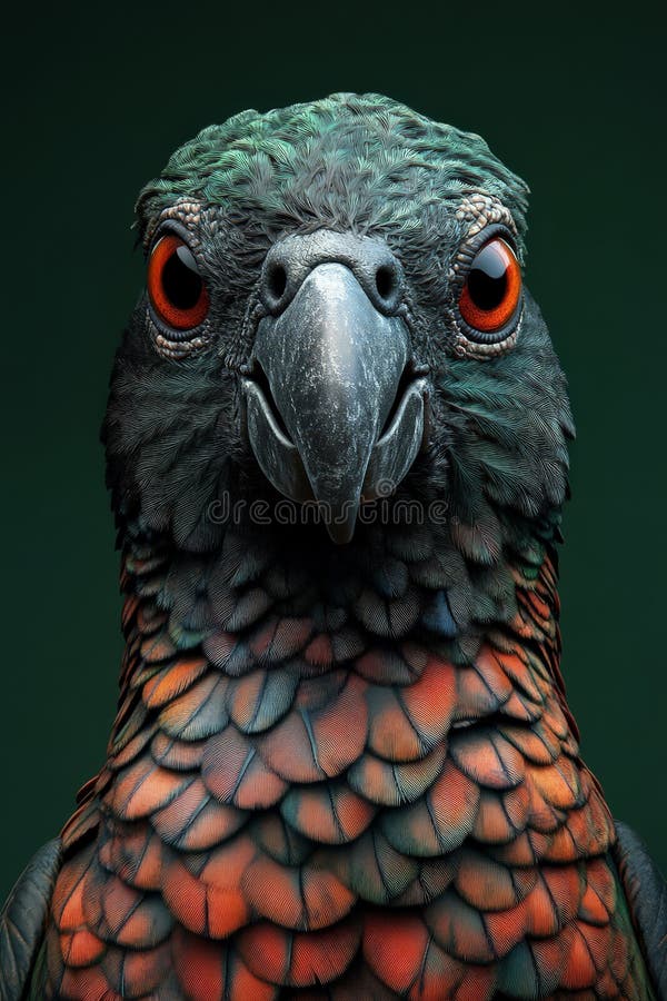Mischievous Kea Portrait on Green Stock Illustration - Illustration of ...