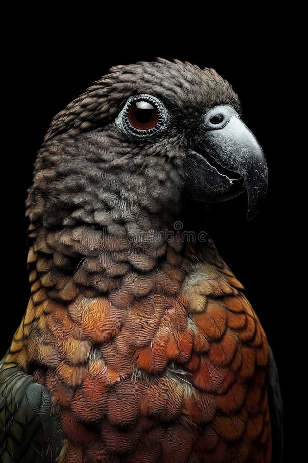 Mischievous Kea Portrait on Green Stock Illustration - Illustration of ...