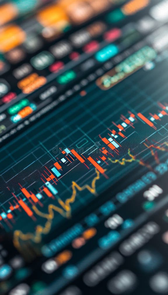 High Definition Stock Market Data Points Analyzed with Candlestick ...