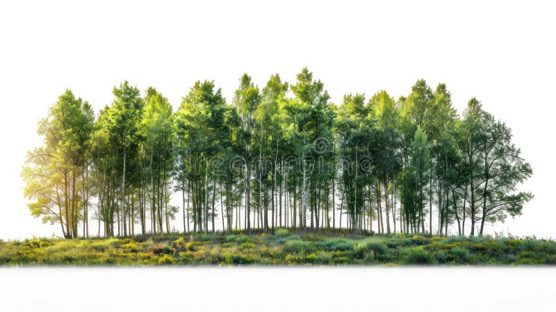High Definition Treeline on White Background Stock Illustration ...