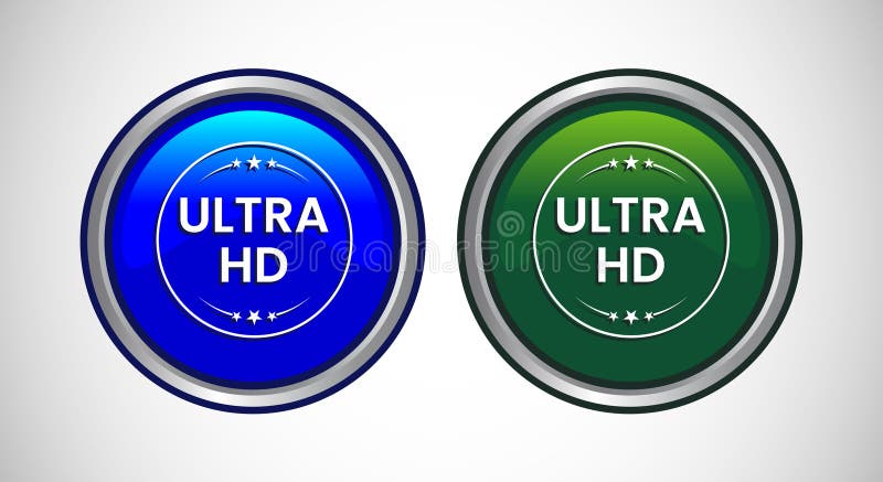 High Definition TV Icon Button Set Design Illustration Stock Vector ...