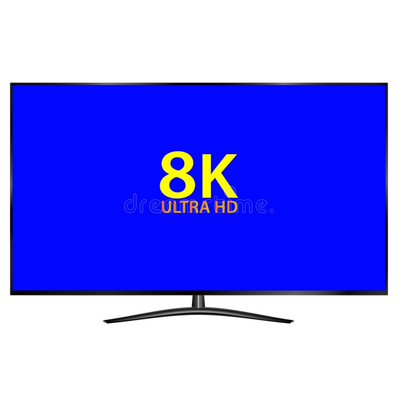 Modern TV with blue screen stock vector. Illustration of white - 110674351
