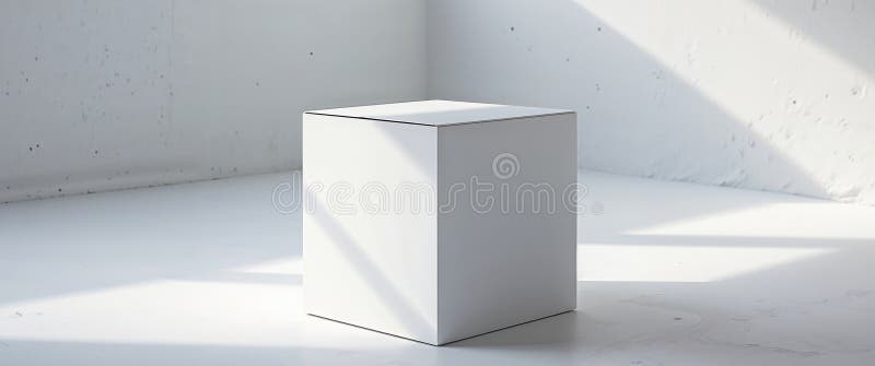 High Definition View of a White Box is Placed on a Wall with a White ...