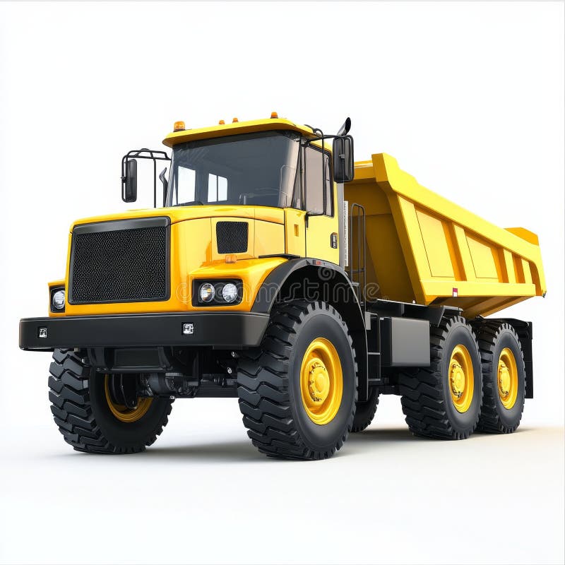 High Definition Yellow Construction Vehicle on Solid Background Stock ...