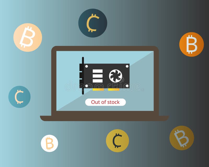 High Demand for Graphics Card As Cryptocurrency Soars Vector Stock ...