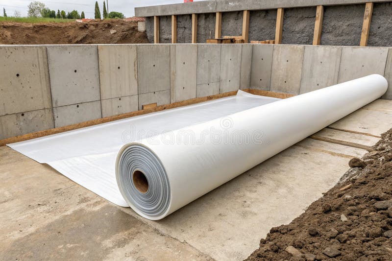High-density Plastic Sheet for Waterproofing Foundations Stock ...