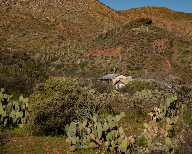 High desert ranch house. stock photo. Image of ranch - 186078680
