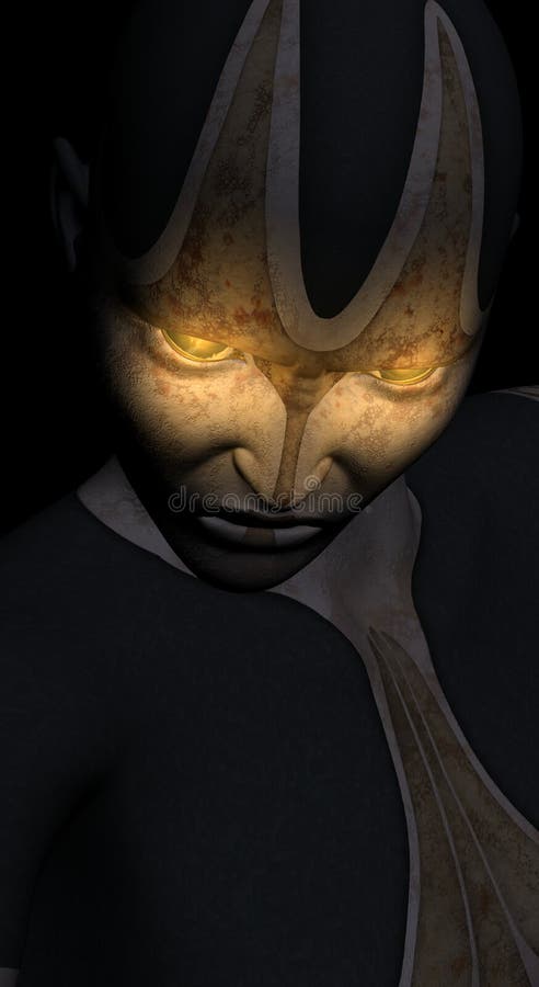 High detail alien portrait stock illustration. Illustration of glass ...