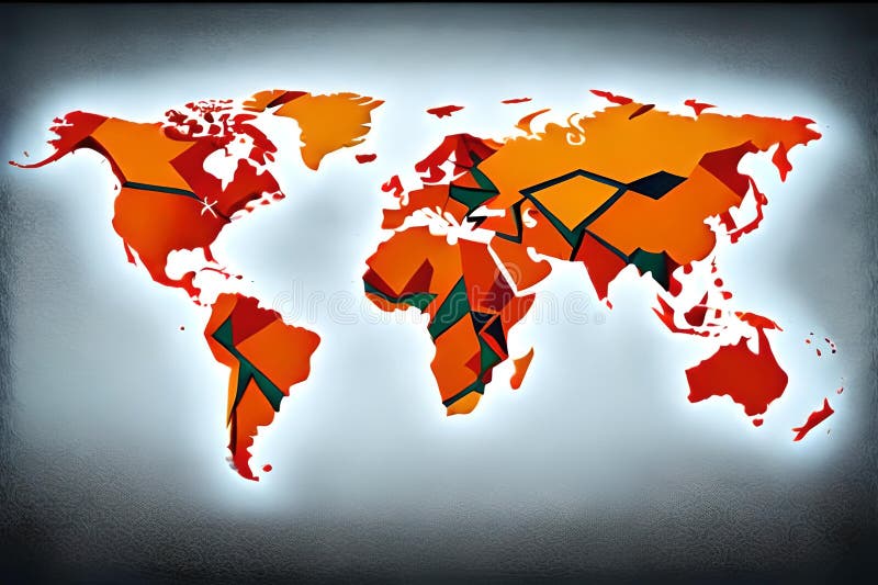 High Detail Blank World Political Map Stock Illustration - Illustration ...