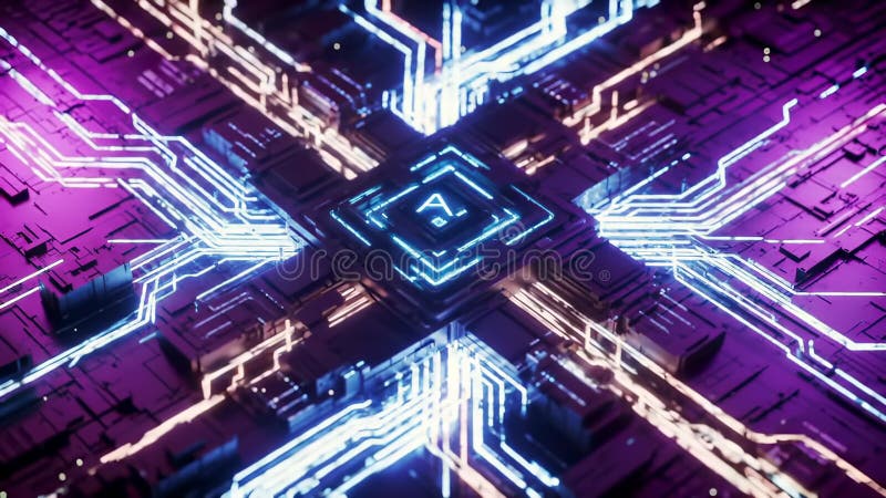 AI Core Processing Unit Visualized in 3D Deep Neural Data Flow ...