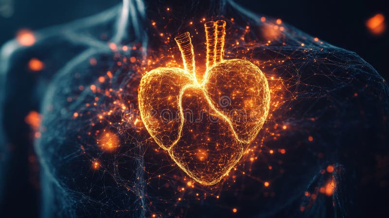 A High-detail 3D Model of the Human Heart, Showcasing Its Intricate ...