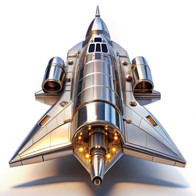 High-detail 3D Spaceship Model with Metallic Reflections Stock ...