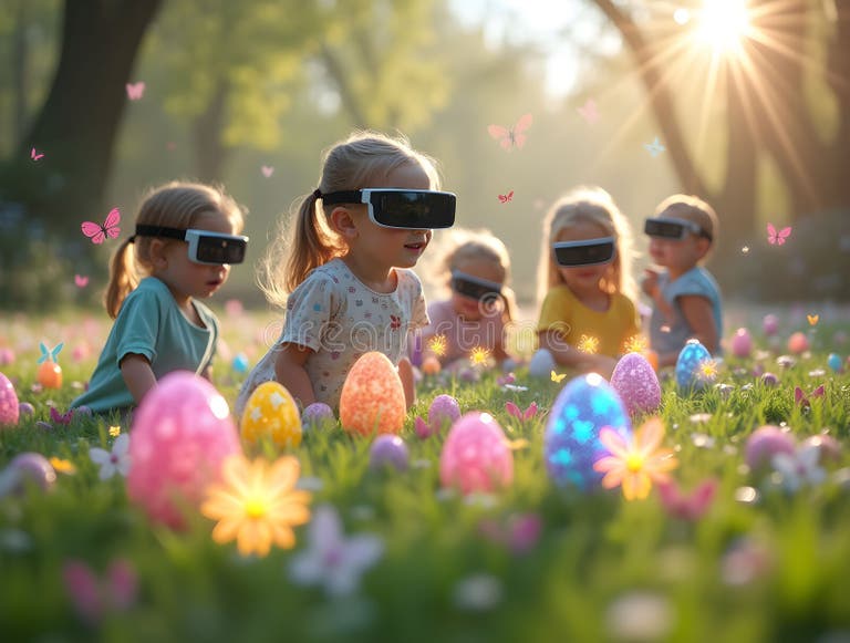 A High-detail Digital Artwork Featuring Children Exploring an ...