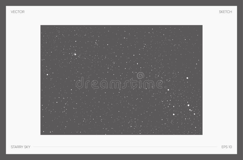 High Detail Illustration of Starry Sky, Cosmic Sketch, Space Stock ...