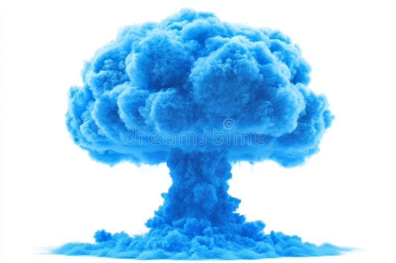 A High-detail Image of a Blue Smoke Explosion Border Isolated on a ...