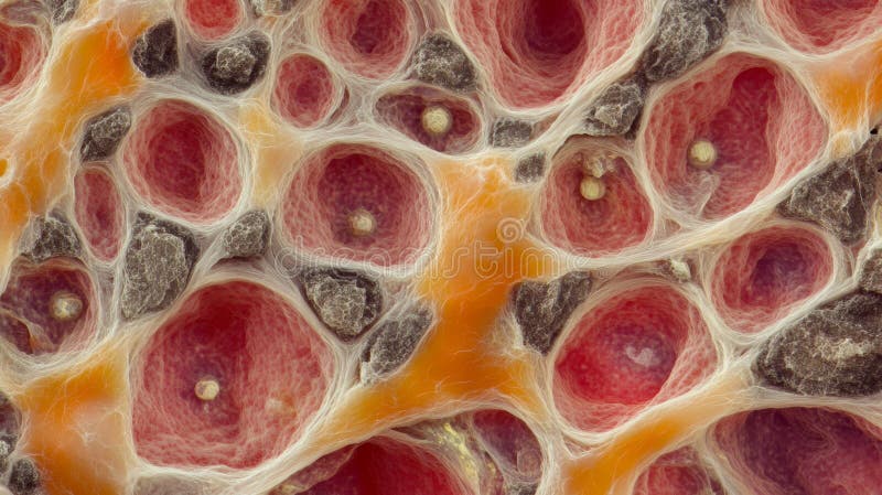 High Detail Image of Osteocytes Embedded in Bone Matrix Structure Stock ...