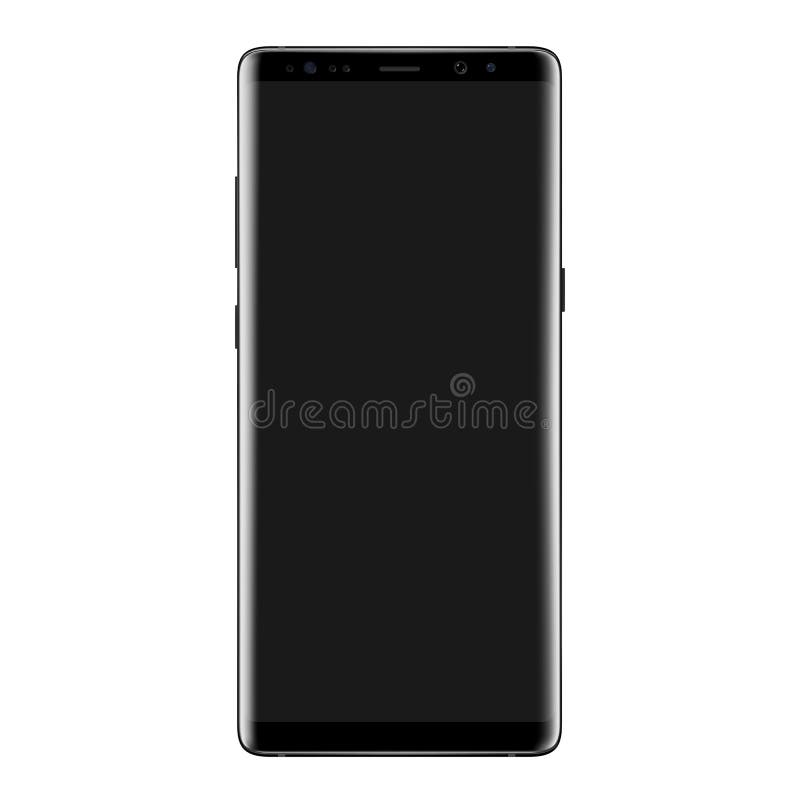 High Detail New Phone Front View Vector Drawing Isolated on White ...