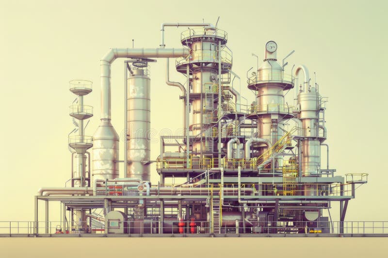 High-Detail Industrial Chemical Processing Plant - Ideal for Technical ...
