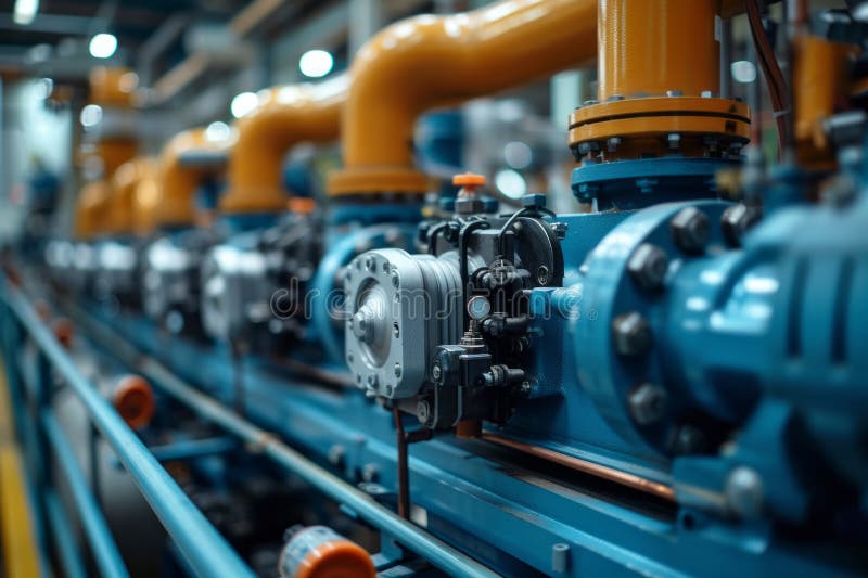 Advanced Hydraulic Pump System in Industrial Machinery with Intricate ...