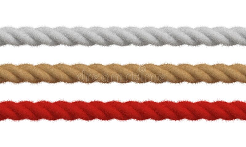 High Detailed 3d Colored Ropes Closeup Isolated Stock Illustration ...