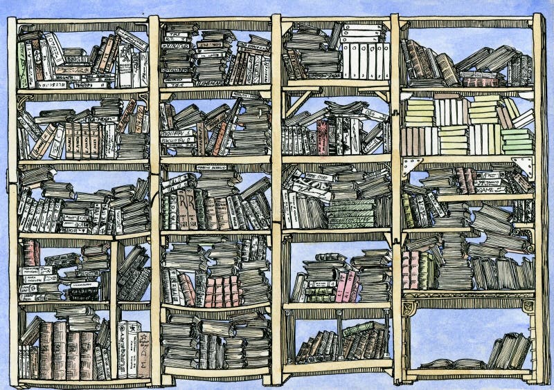 High Detailed Bookcase Stock Illustrations – 8 High Detailed Bookcase ...