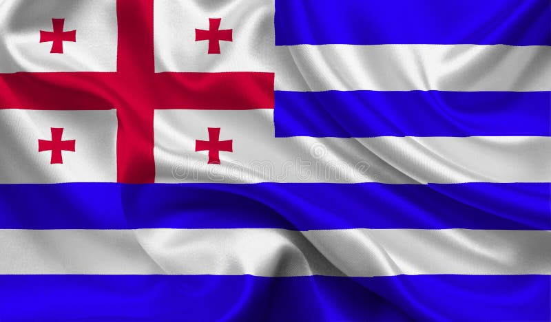High Detailed Flag of Adjara. National Adjara Flag. 3D Illustration ...