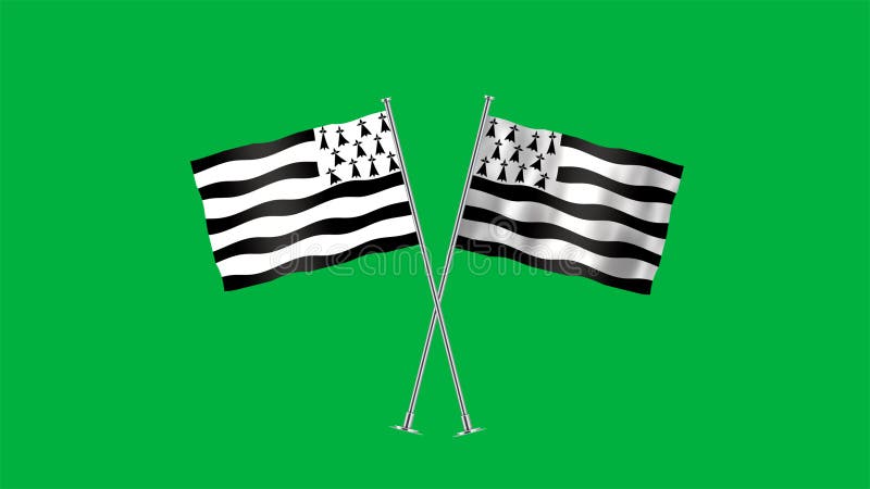 High Detailed Flag of Brittany. National Brittany Flag. 3D Render Stock ...