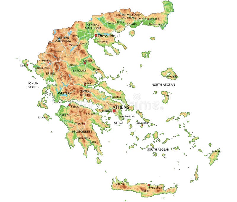 Greece Physical Map Stock Illustrations – 320 Greece Physical Map Stock ...