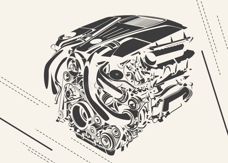 Vector High Detailed Illustration Of Abstract Engine Stock Vector ...