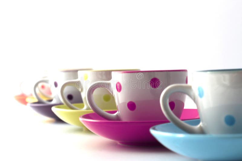 High Detailed Illustration of Colorful Cups on White Background Stock ...