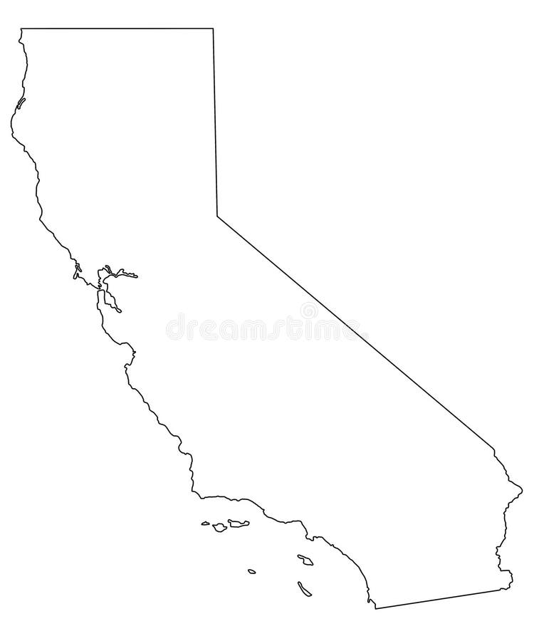 High Detailed Illustration Map - California State Map Stock ...
