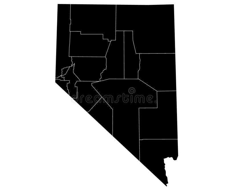 High Detailed Illustration Map - Outline Nevada State Map Stock ...