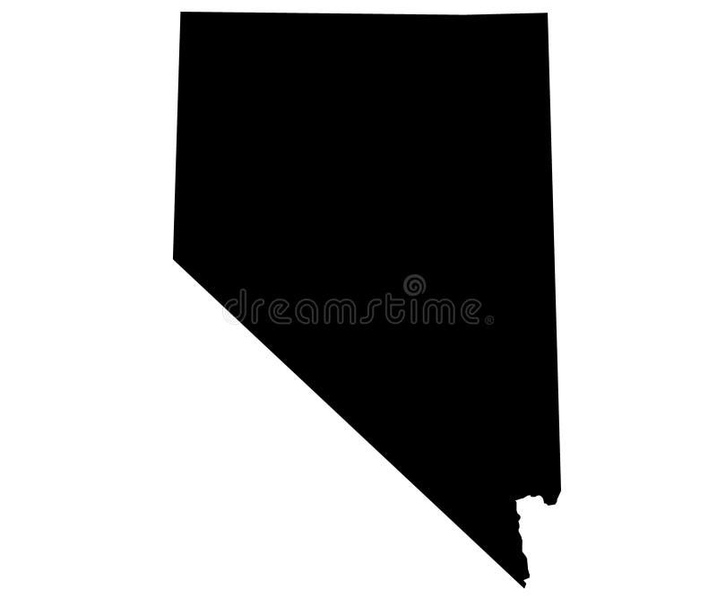 High Detailed Illustration Map - Solid Nevada State Map Stock ...