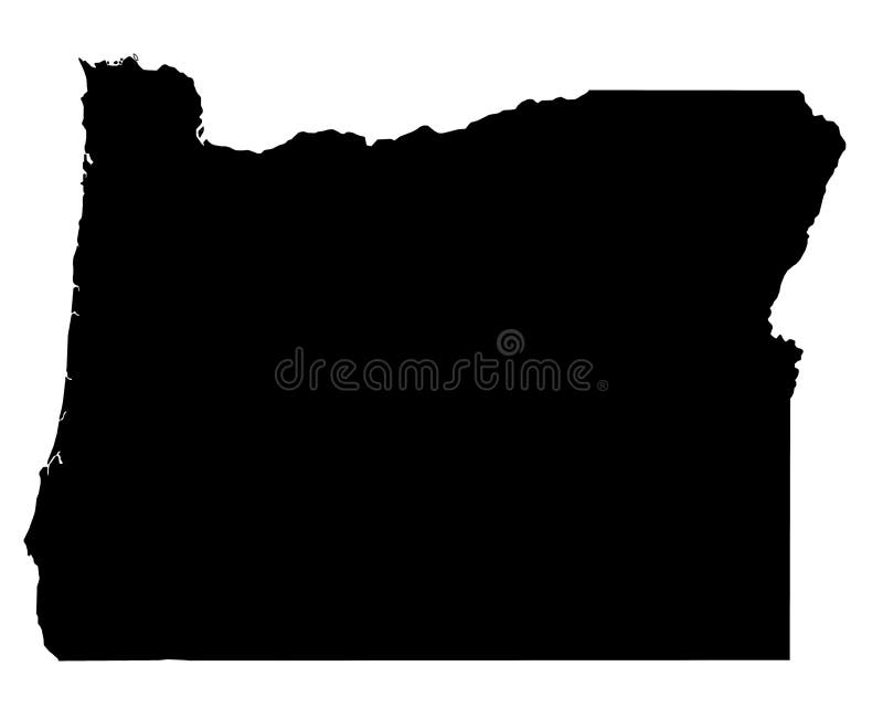 High Detailed Illustration Map - Solid Oregon State Map Stock ...