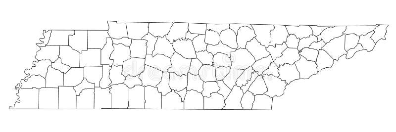 High Detailed Illustration Map - Tennessee State Map Stock Illustration ...
