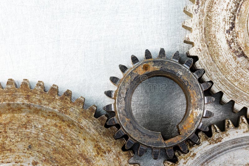 High Detailed of Old Corroded Gear Cogwheels Stock Image - Image of ...