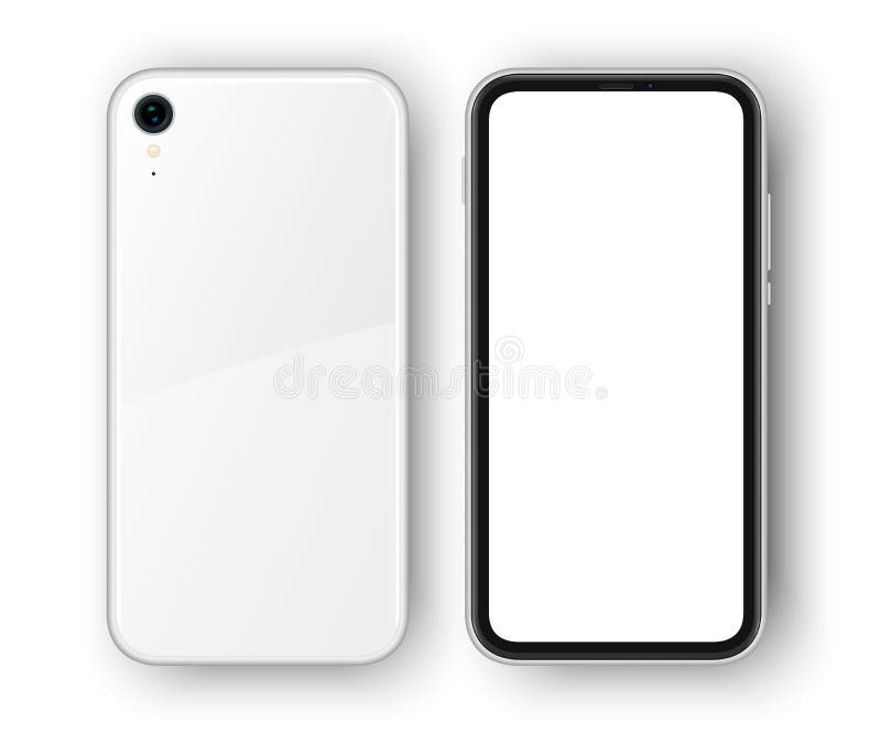 Back and Front View of Phone. Triple Camera on the Back Side of the ...