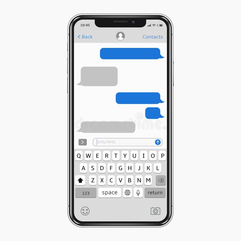 High Detailed Realistic Smartphone, Chatting Sms App Template Speech ... High Detailed Realistic Smartphone, Chatting Sms App Template Speech ...