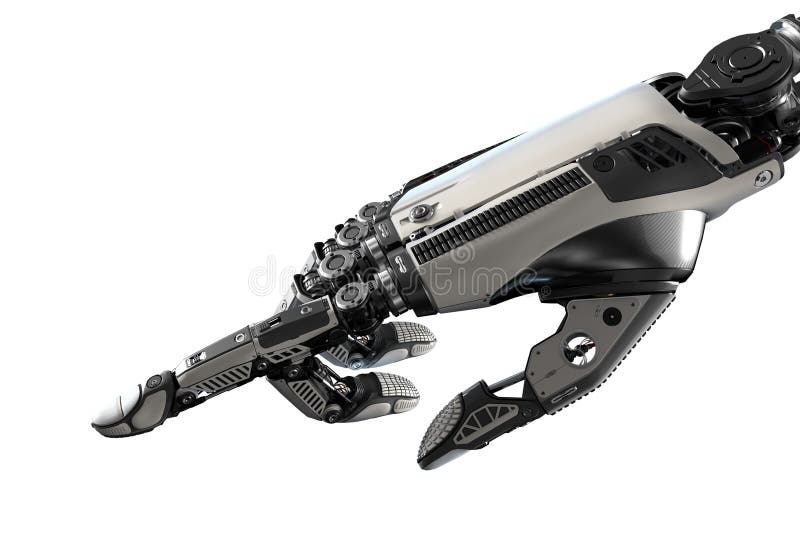 Robotic Hand Finger Point Isolated Stock Illustration - Illustration of ...